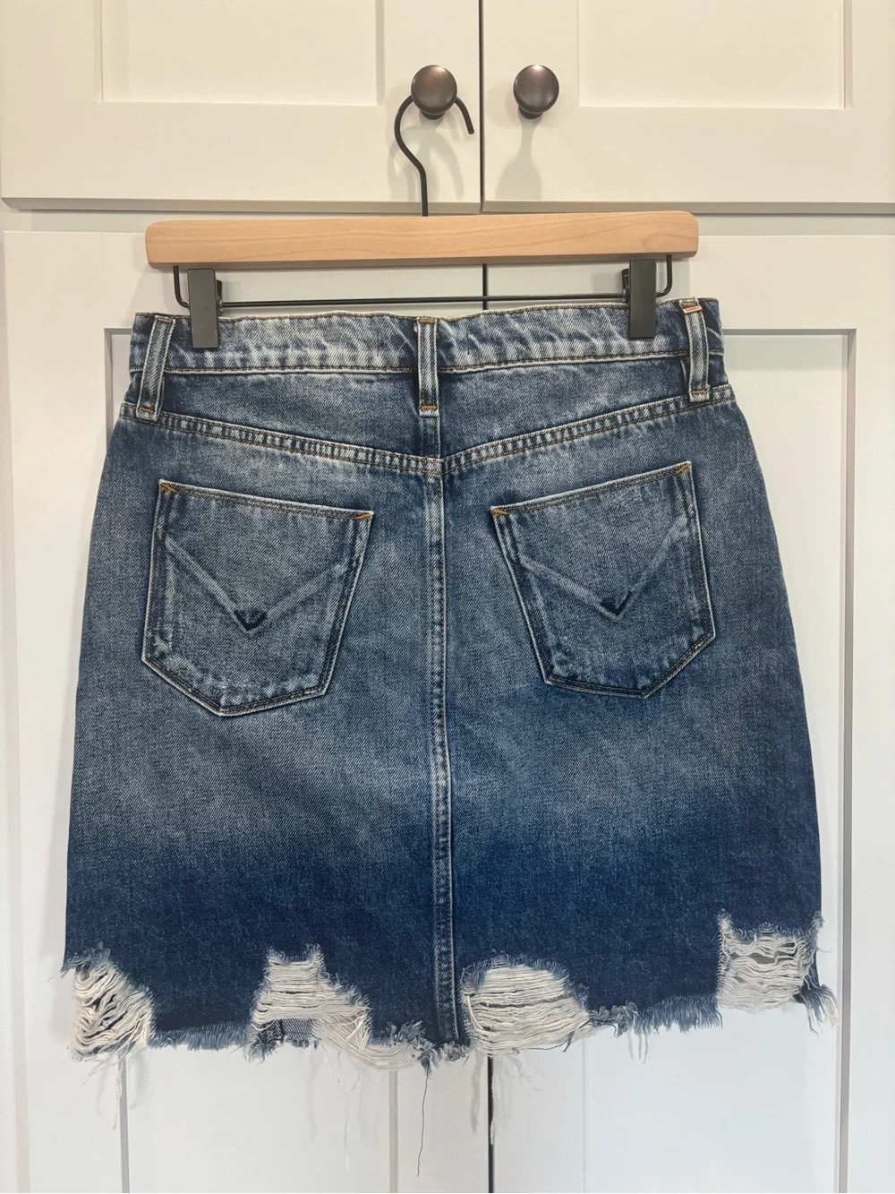Hudson Jeans | Skirts | Hudson Jeans Distressed Dark Blue Denim Mini ...